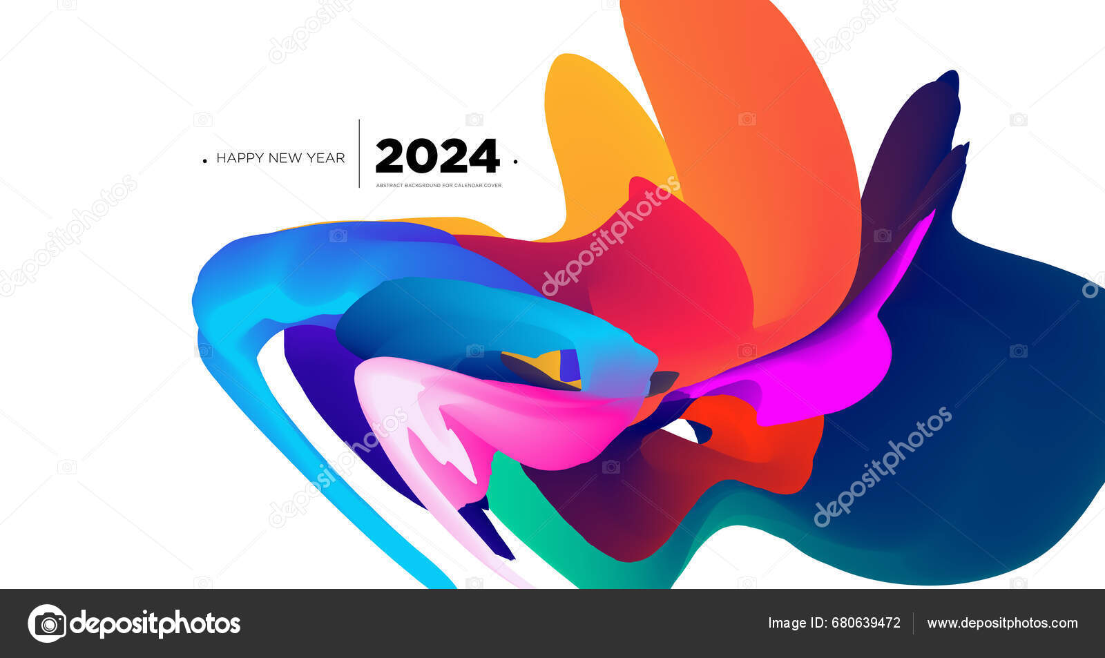 Vector Colorful Abstract Fluid Background Calendar Cover Design ...