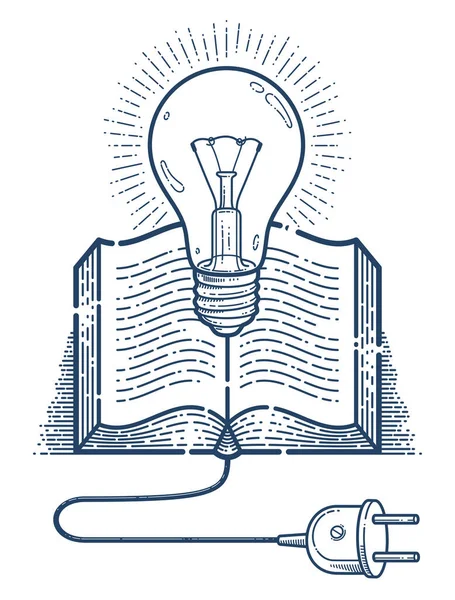 Open Book Idea Light Bulb Vector Linear Icon Education Scientific Stock Vector by ©Ostapius ...