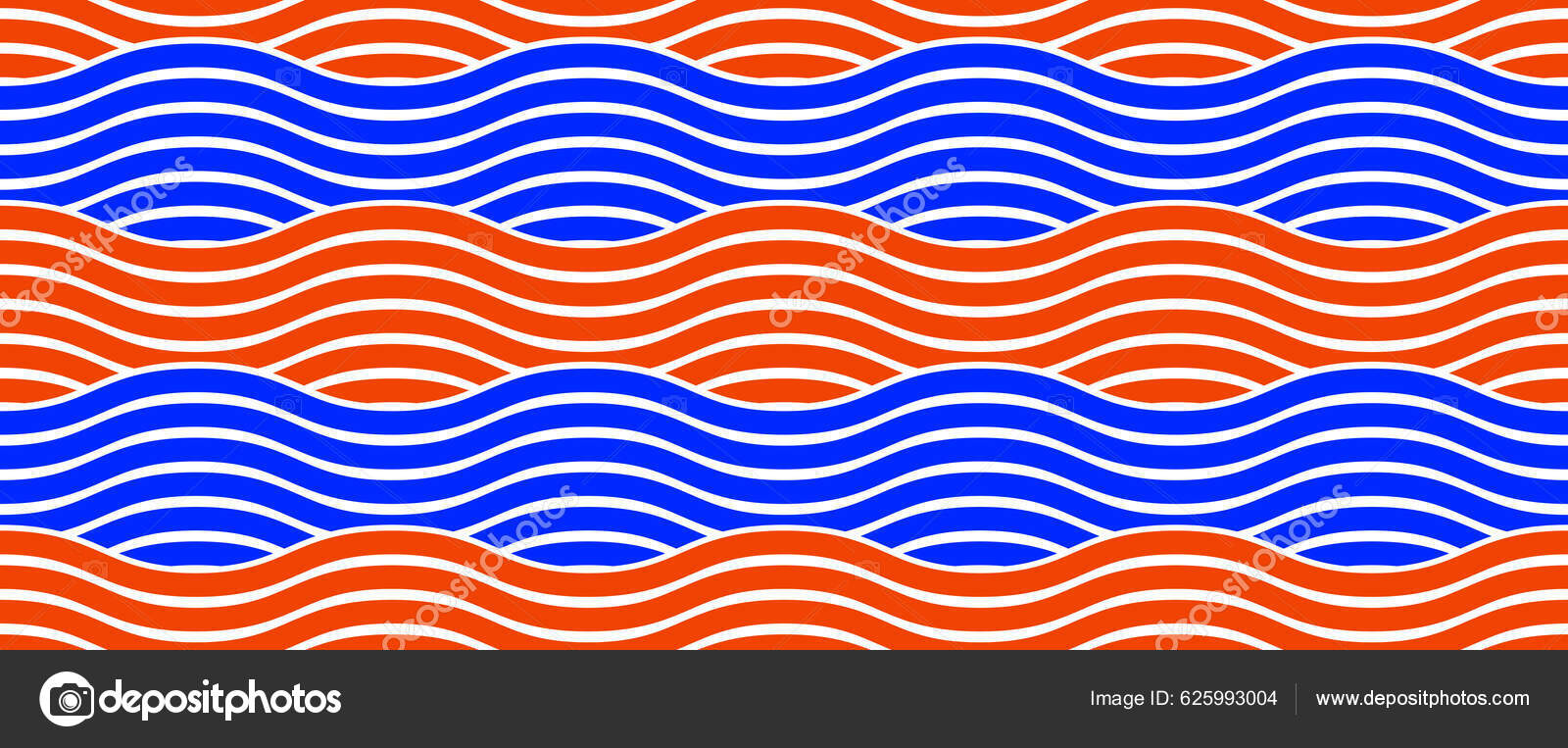 Wavy Lines Water Seamless Pattern Vector Dimensional Endless Background ...