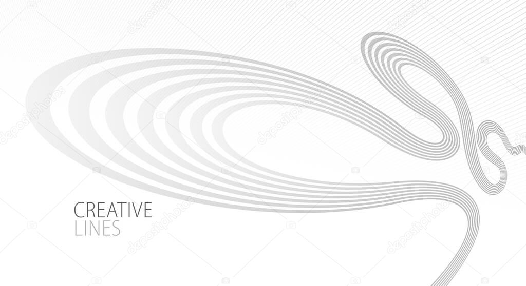 Líneas en perspectiva vector fondo abstracto en gris claro y blanco ...