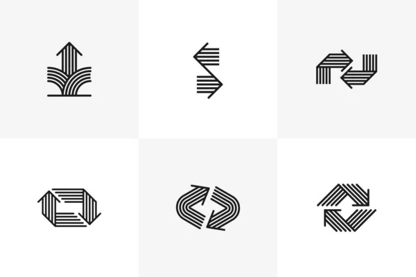 Arrow Vector Original Logos Set Isolated Pictogram Symbol Double Arrows ...