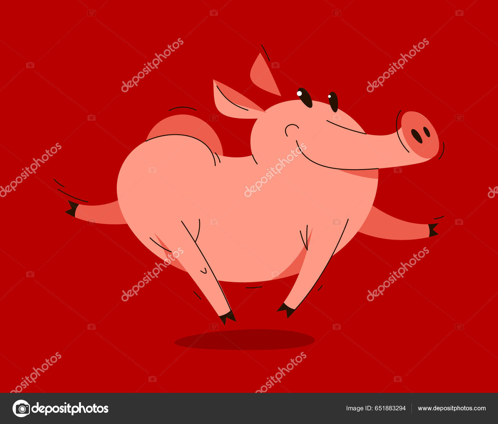 Red Pig Clipart