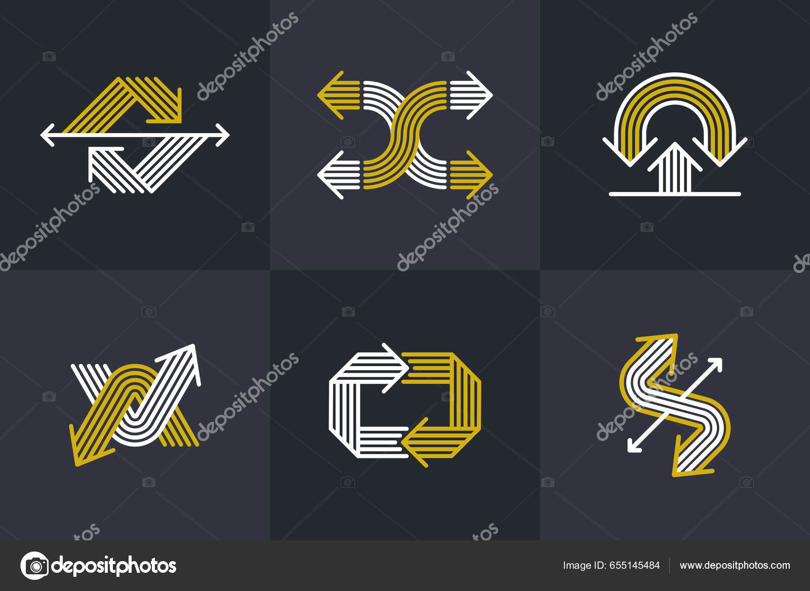 Pfeil Vektor Original Logos Gesetzt Isoliert Piktogramm Symbol Der ...