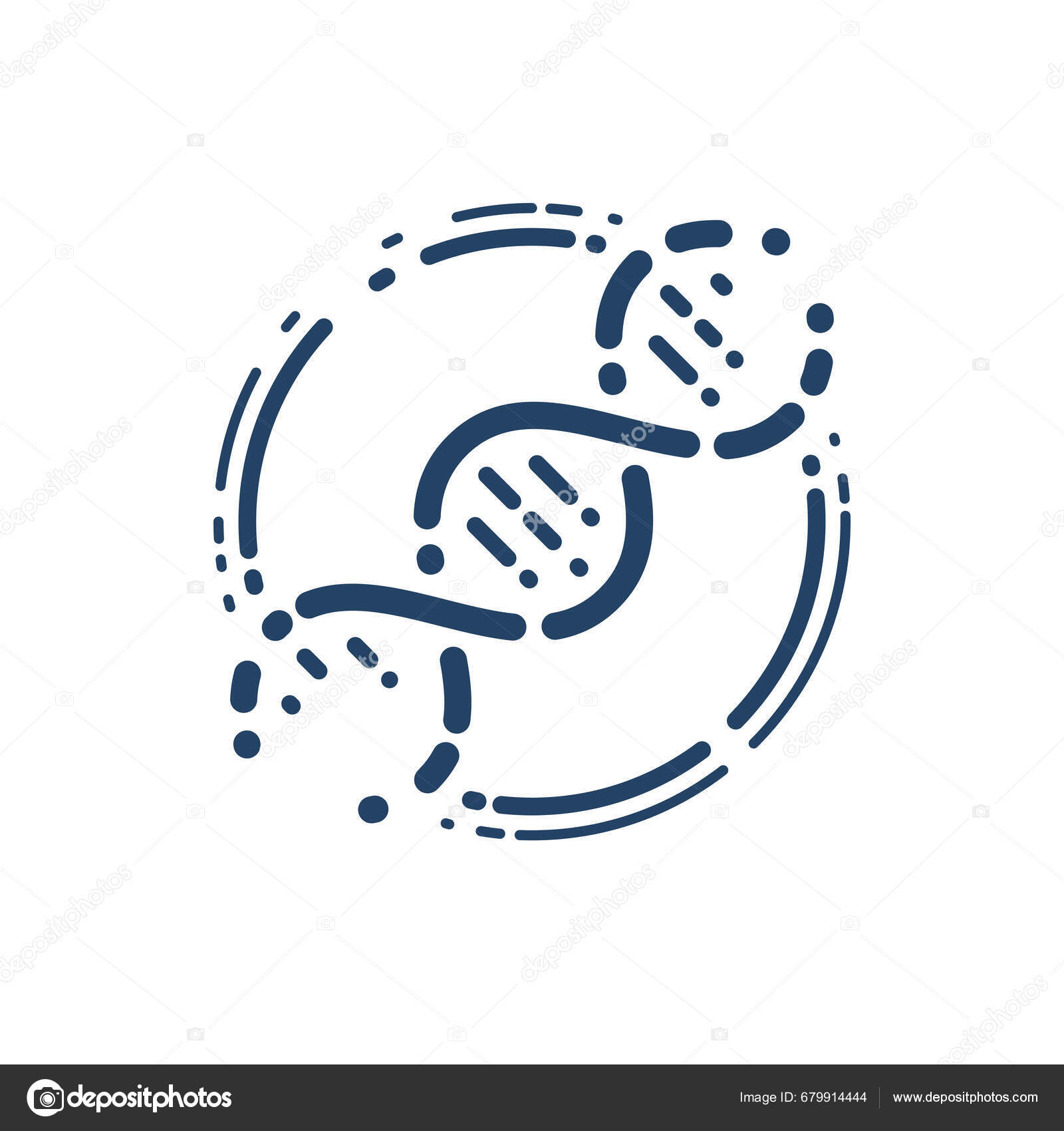 Dna Strand Vector Simple Linear Icon Science Biology Biotechnology Line ...