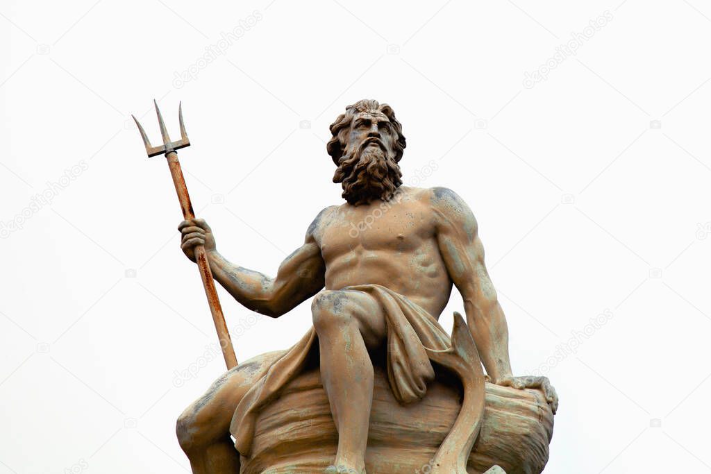 La poderosa figura de Neptuno (Poseidón, Tritón) dios del mar y los ...