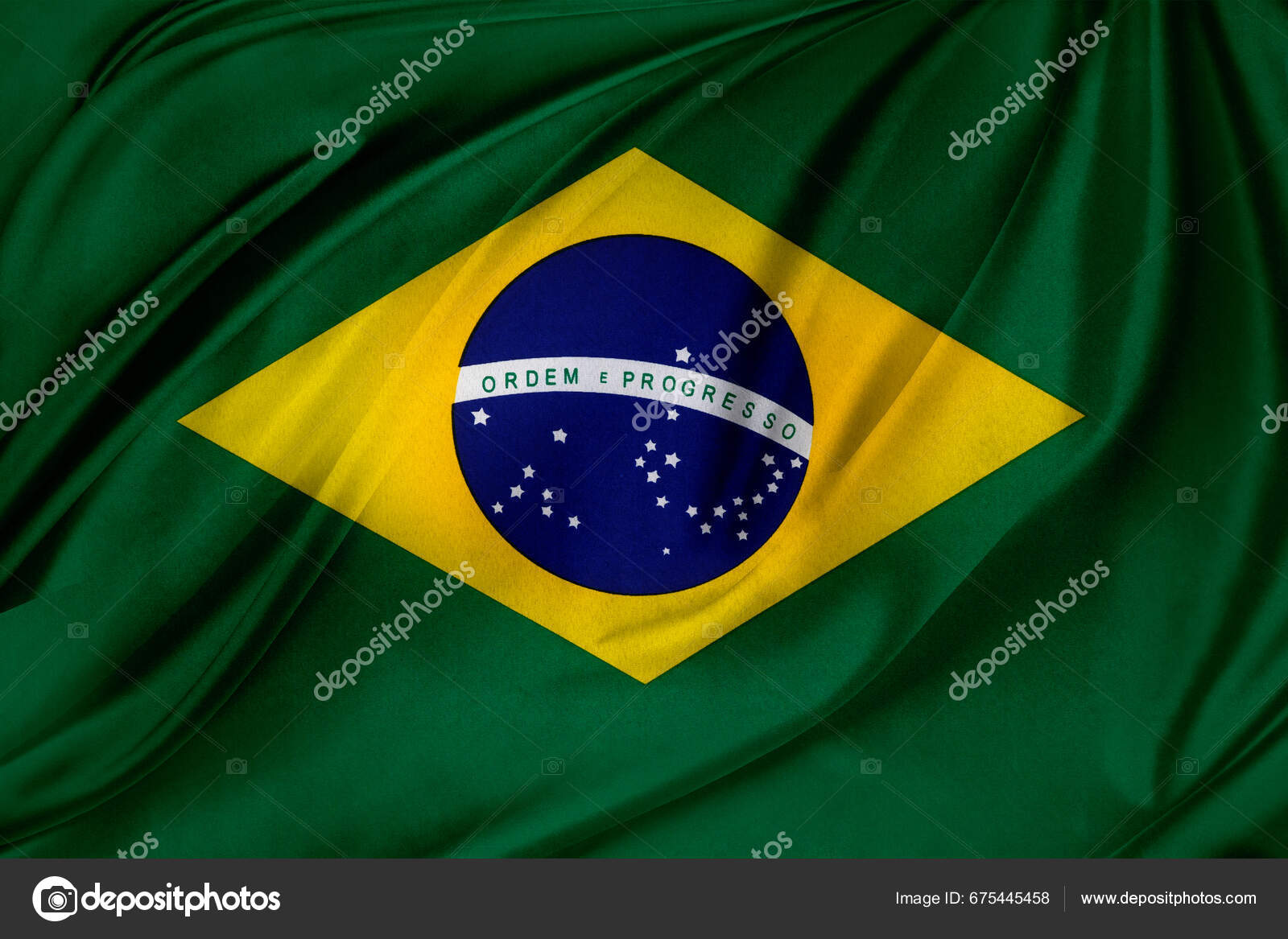 Close Silky Brazilian Flag — Stock Photo © stillfx #675445458