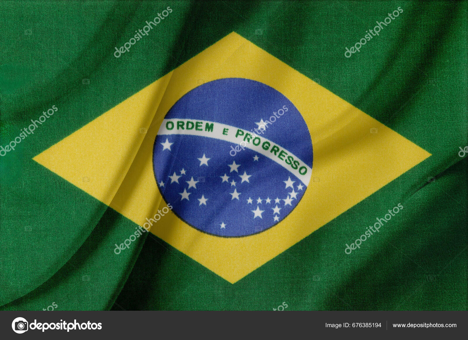 Close Silky Brazilian Flag — Stock Photo © stillfx #676385194