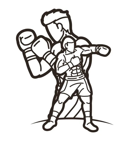 Boxing Fight Outline Winner