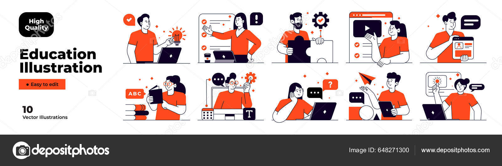 Educational Self Development Concept Illustrations Different People ...