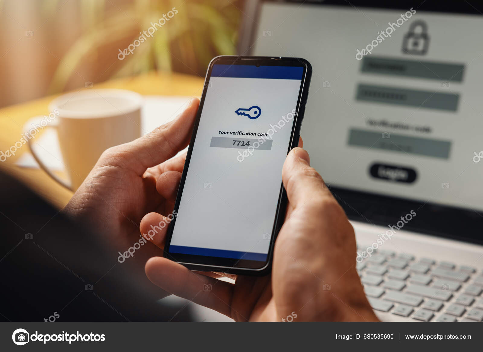 Two Step Authentication Verification Code Smart Phone Screen Identity Identification — Stock ...