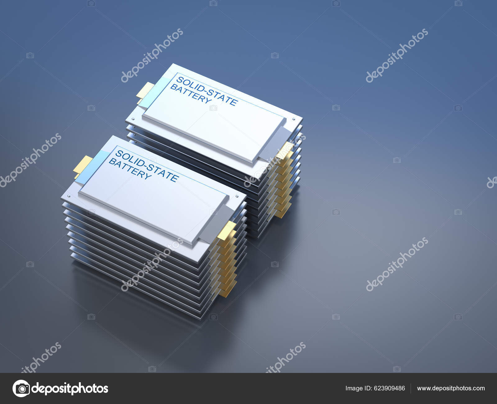 Rendering Group Solid State Rechargeable Batteries — Stock Photo ...