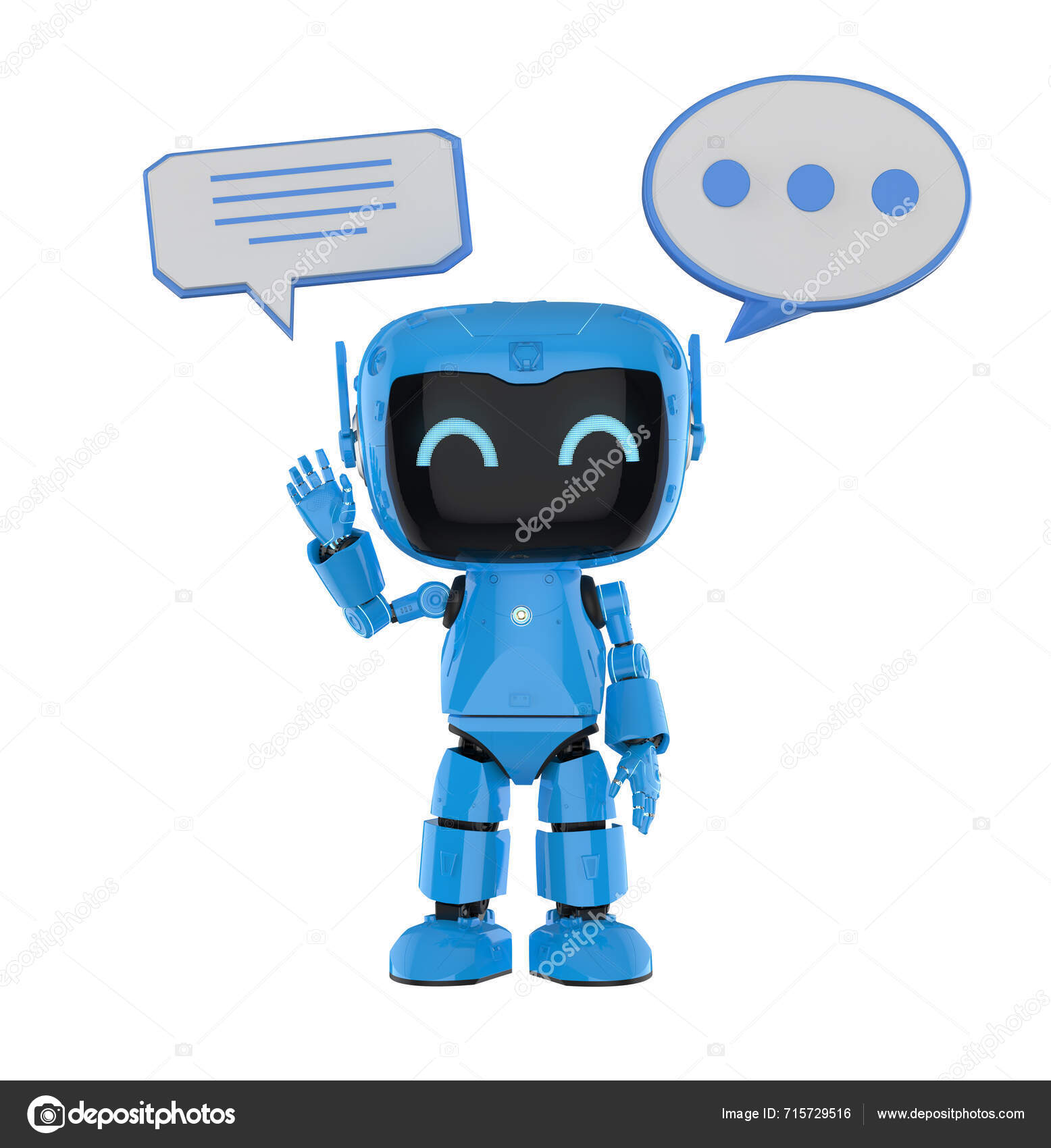 Rendering Chatbot Personal Assistant Robot Chat Speech Bubble — Stock ...