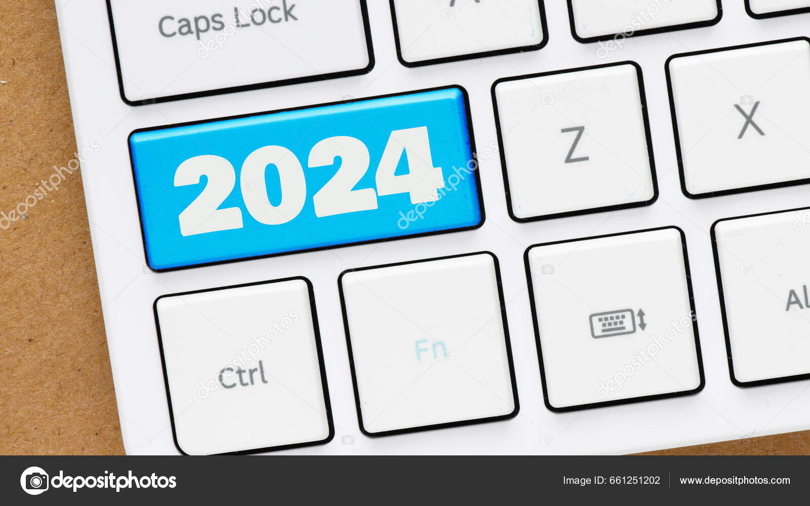 2024 Auf Blauer Tastatur Neues Jahr 2024 - Stockfotografie: lizenzfreie ...