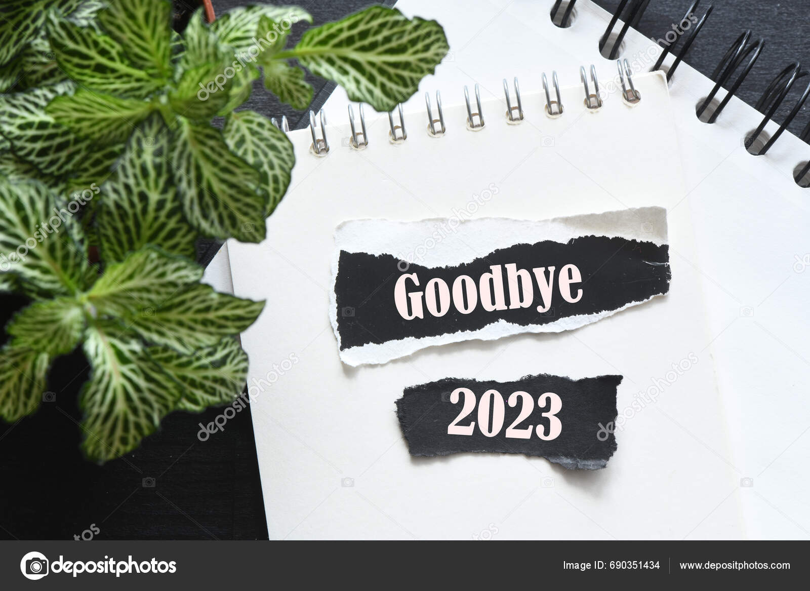 Goodbye 2023 Words Small Black Pieces Paper — Stock Photo © roobcio ...