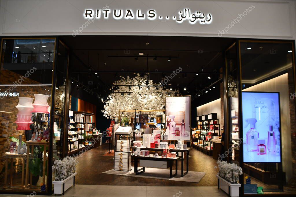 DUBAI UAE - FEB 17: Rituals store at Dubai Hills Mall in Dubai, UAE, as ...