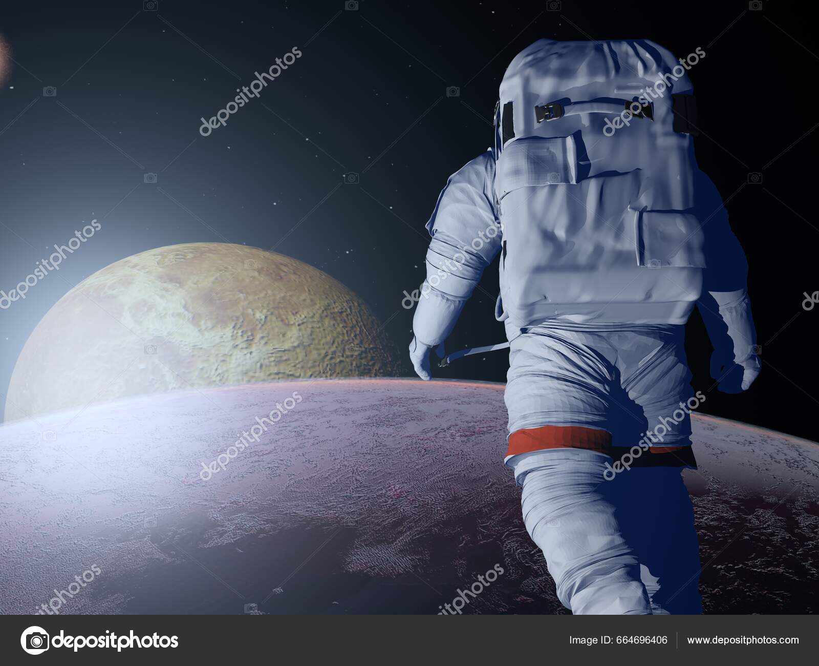 Astronaut Planet Elemen Image Furnished Nasa Render — Stock Editorial ...