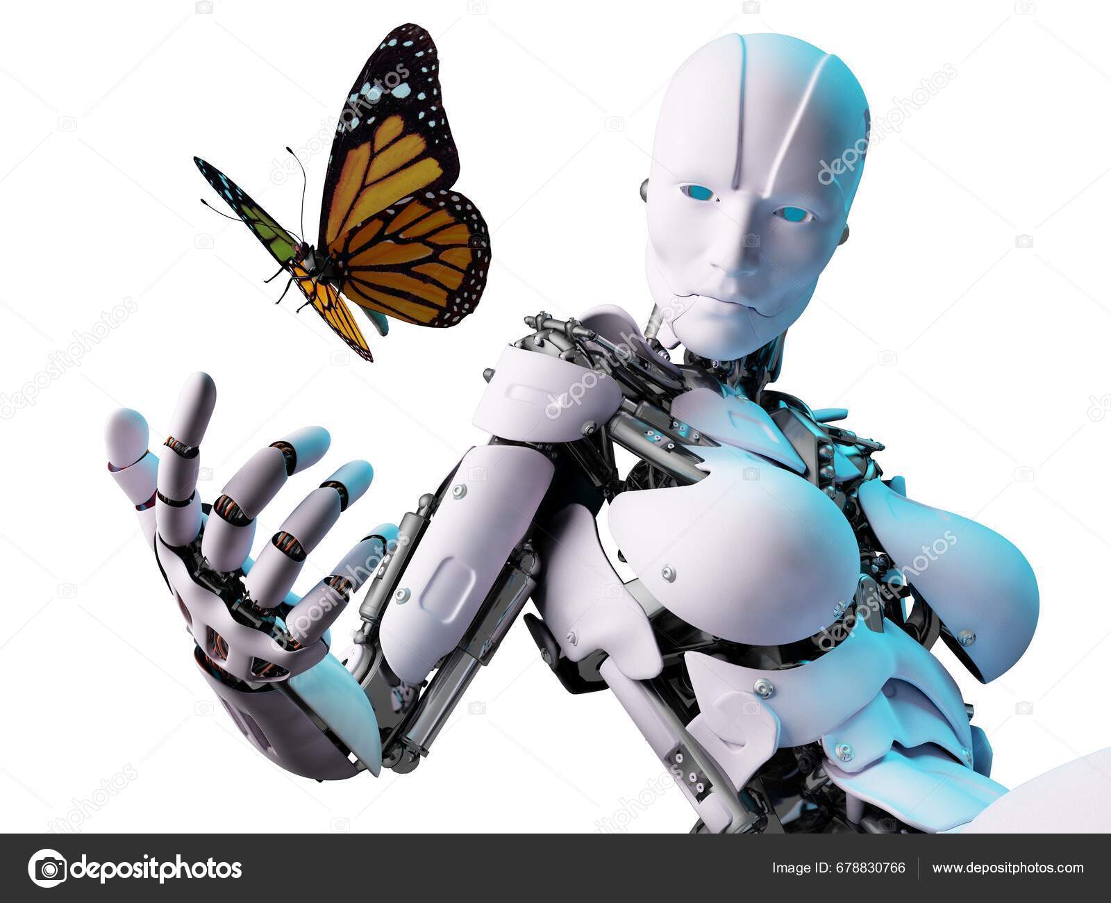 Robot Butterfly White Background Render Stock Photo by ©Iurii 678830766