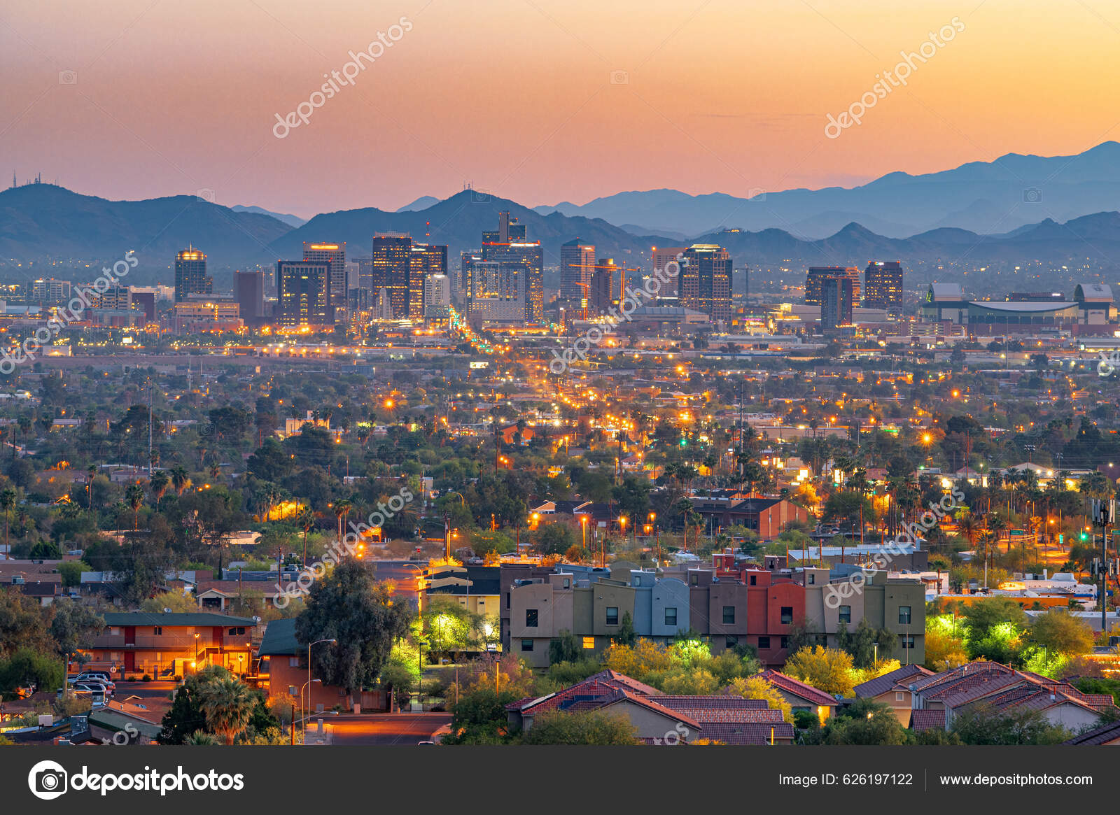 Phoenix Arizona Usa Downtown Cityscape Dusk — Stock Photo © sepavone ...