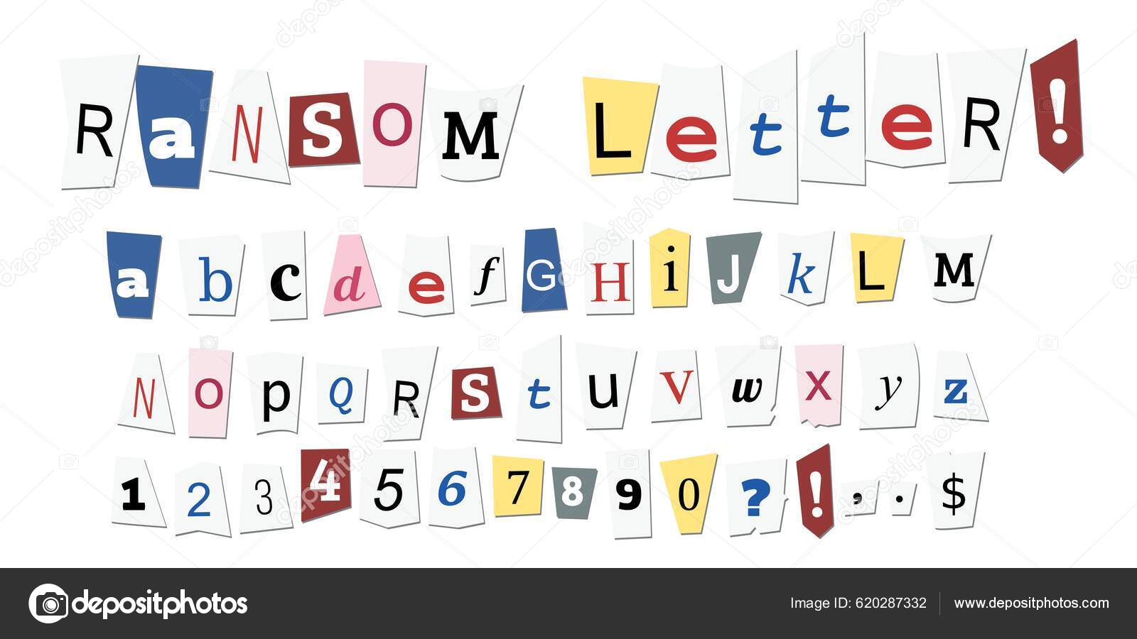 Anonymous Ransom Note Newspaper Cutting Letters Criminal Blackmail ...