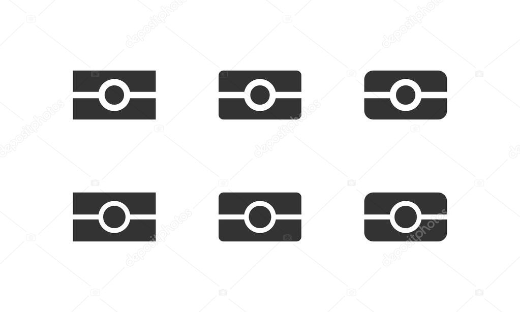 S mbolo de pasaporte biom trico. Conjunto de iconos planos para identificaci n biom trica ...