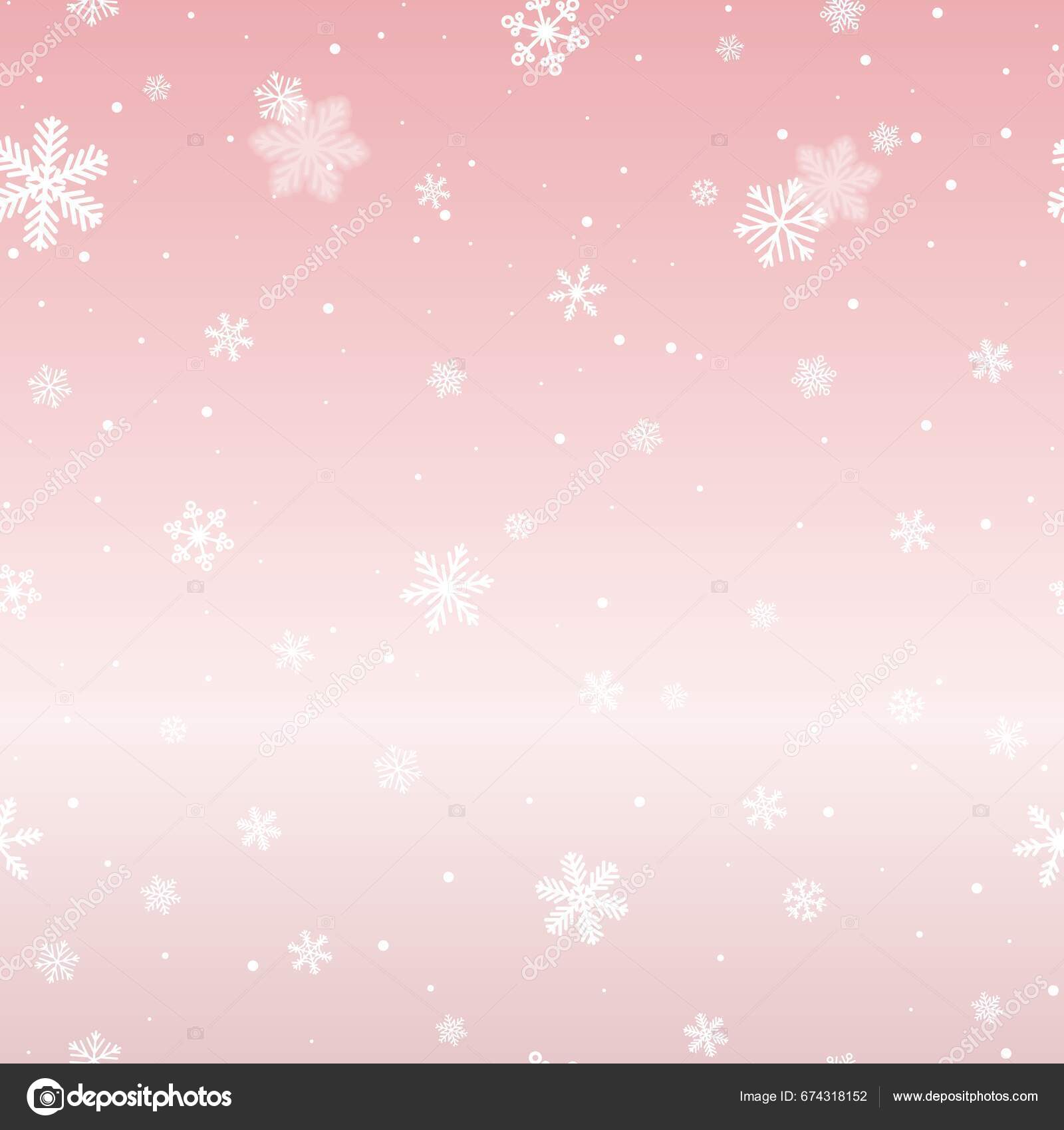 White Pink Snowflake Background Christmas Snowflakes Vector Texture ...