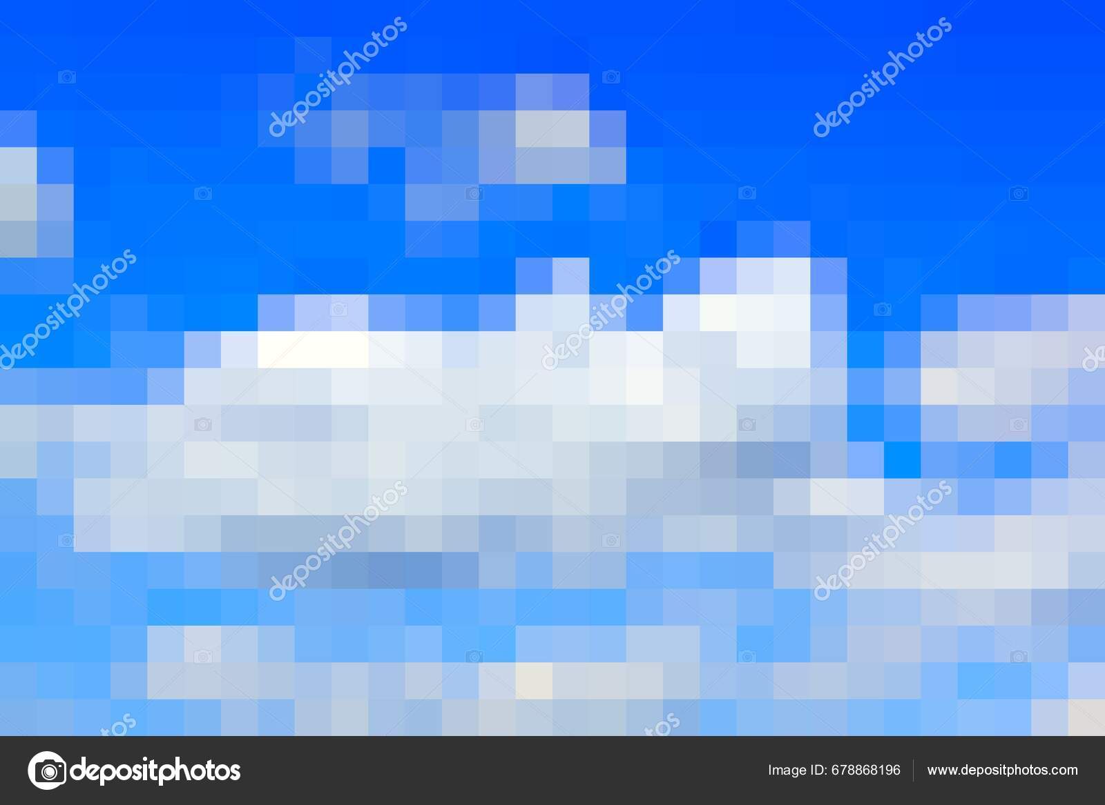 Pixel Sky Background Blue Sky White Clouds Video Game Pixelated — Stock ...