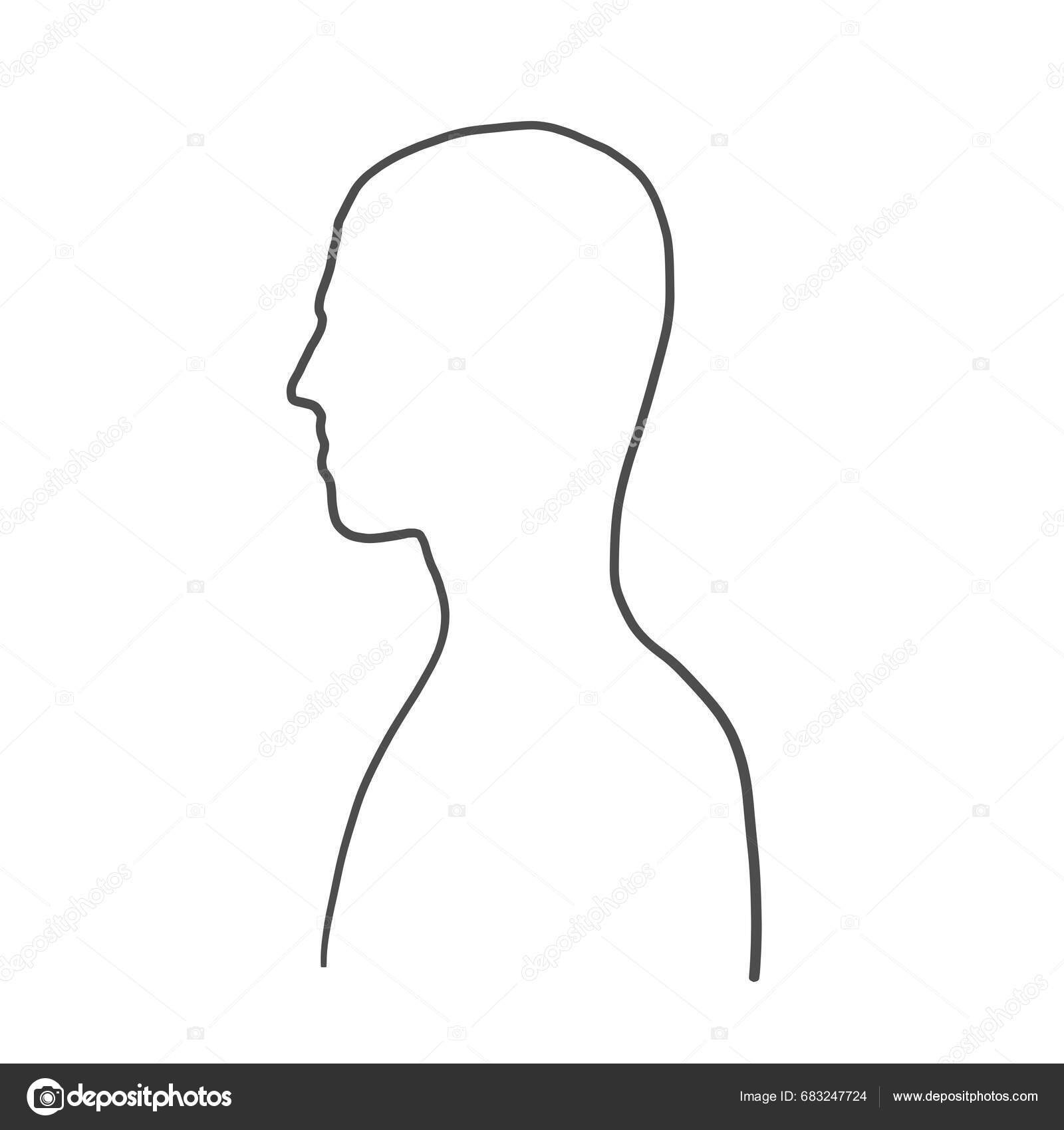 Vettoriale stockDisegno Della Linea Della Testa Umana Vista Laterale ...
