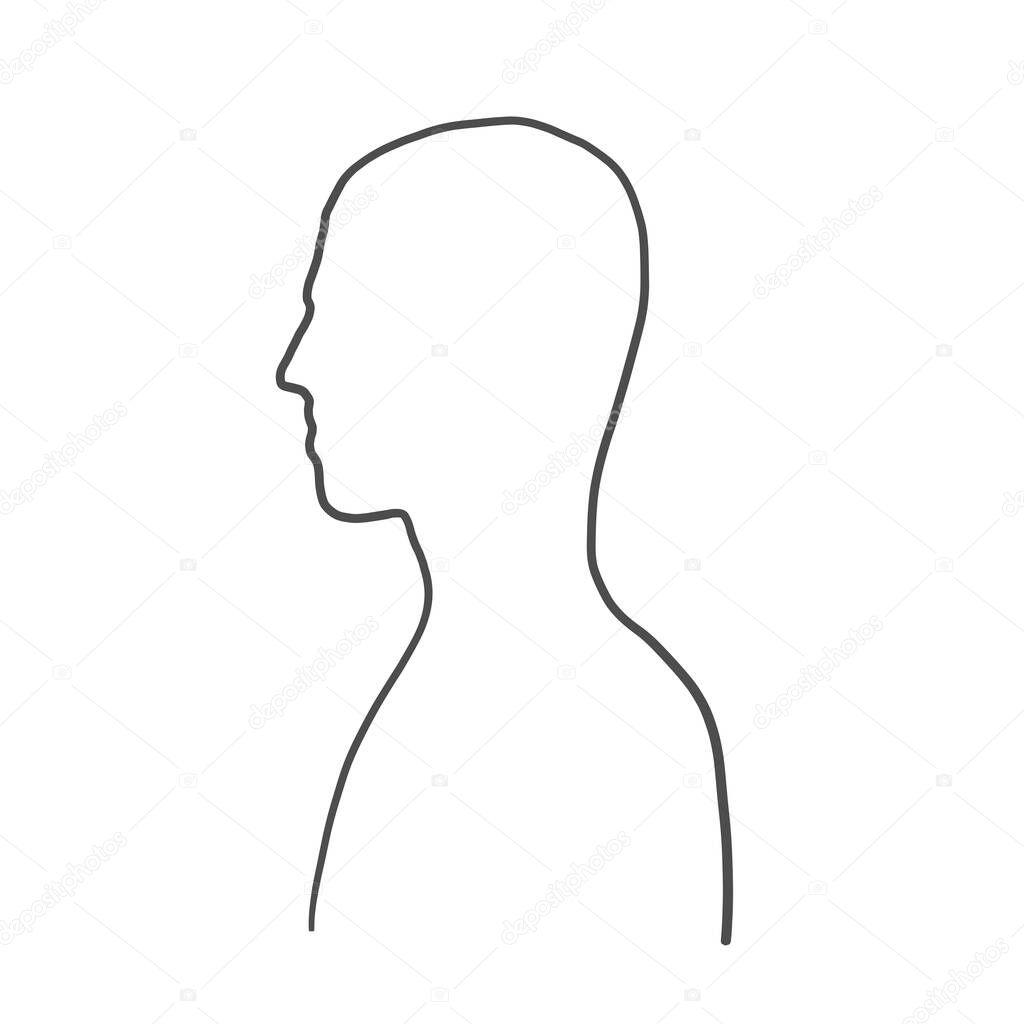 Vettoriale stockDisegno Della Linea Della Testa Umana Vista Laterale ...