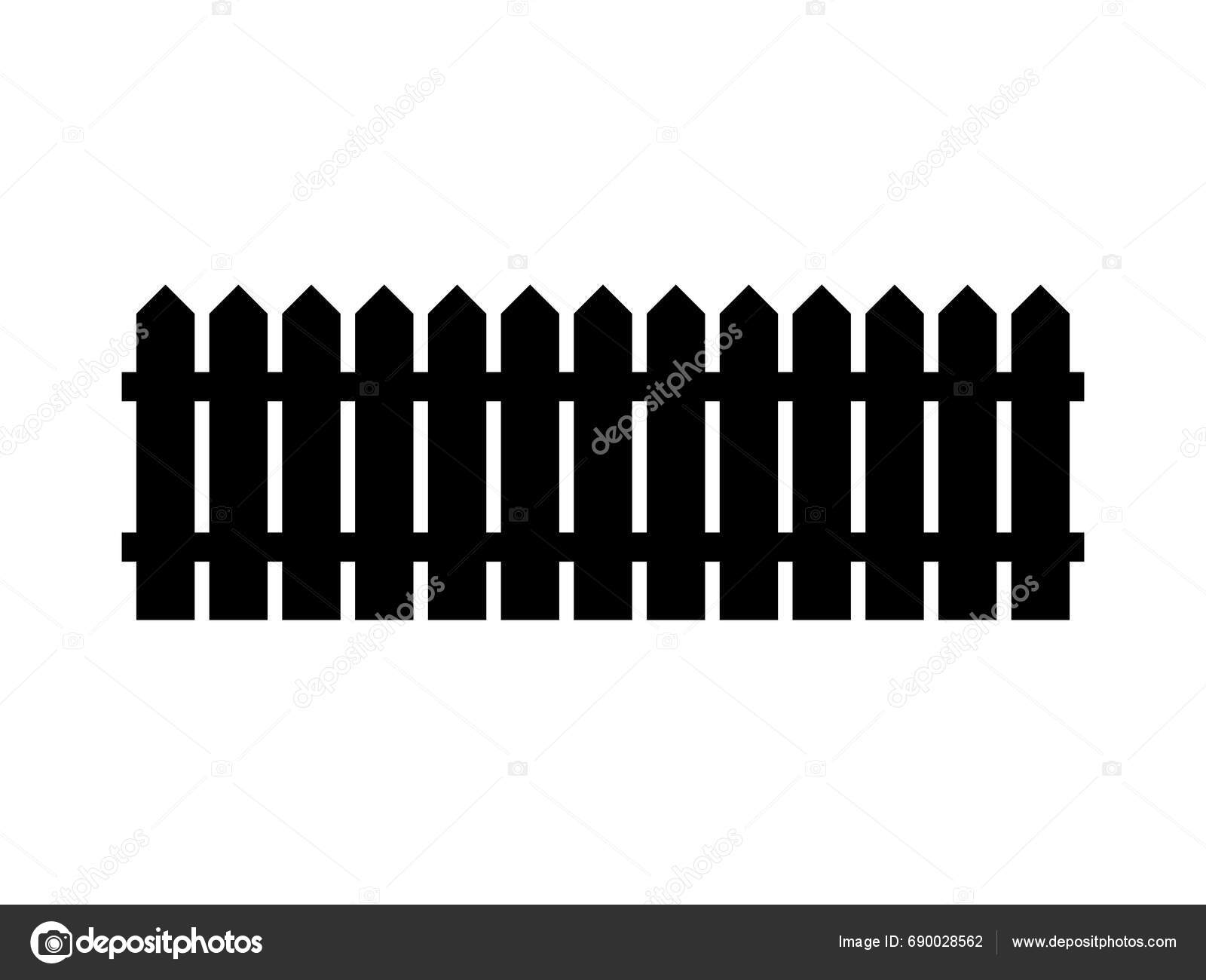 Vector Aislado Forma Valla Madera Simple Icono Símbolo Cerca Vector ...