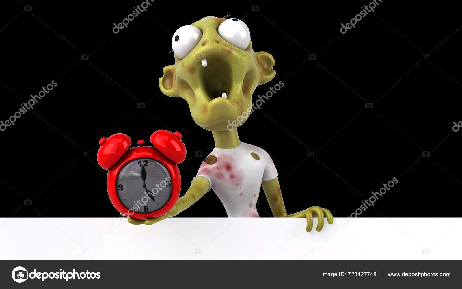 Fun Cartoon Zombie Alarm Clock Illustration — Stock Photo © julos ...