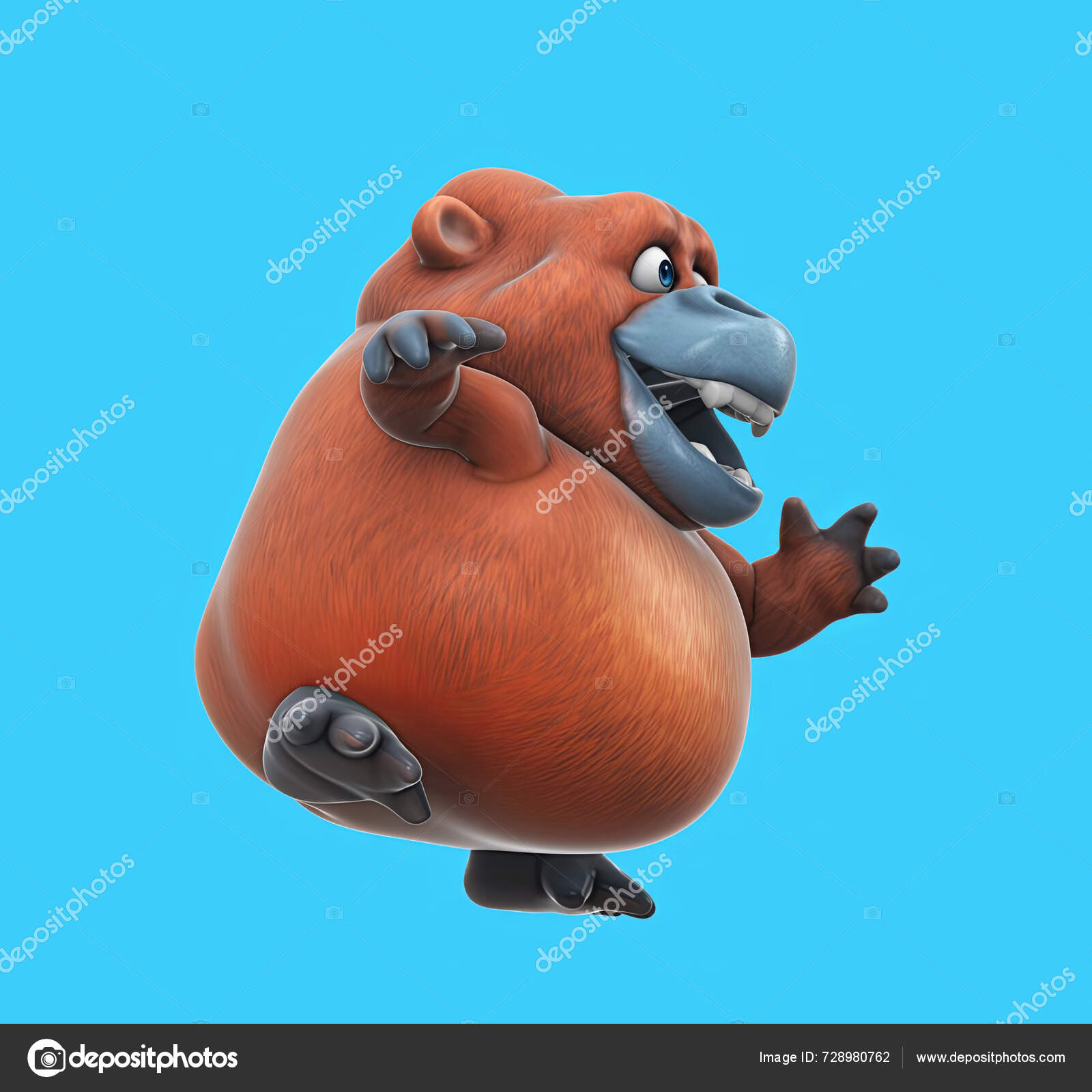 Fun Cartoon Orangutan Dancing — Stock Photo © julos #728980762
