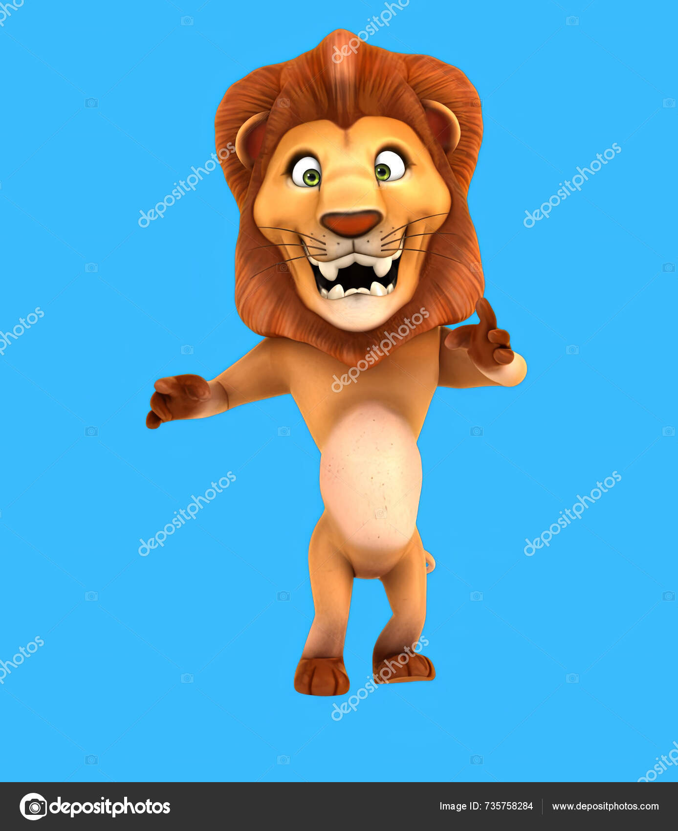 Fun Cartoon Lion Dancing — Stock Photo © julos #735758284