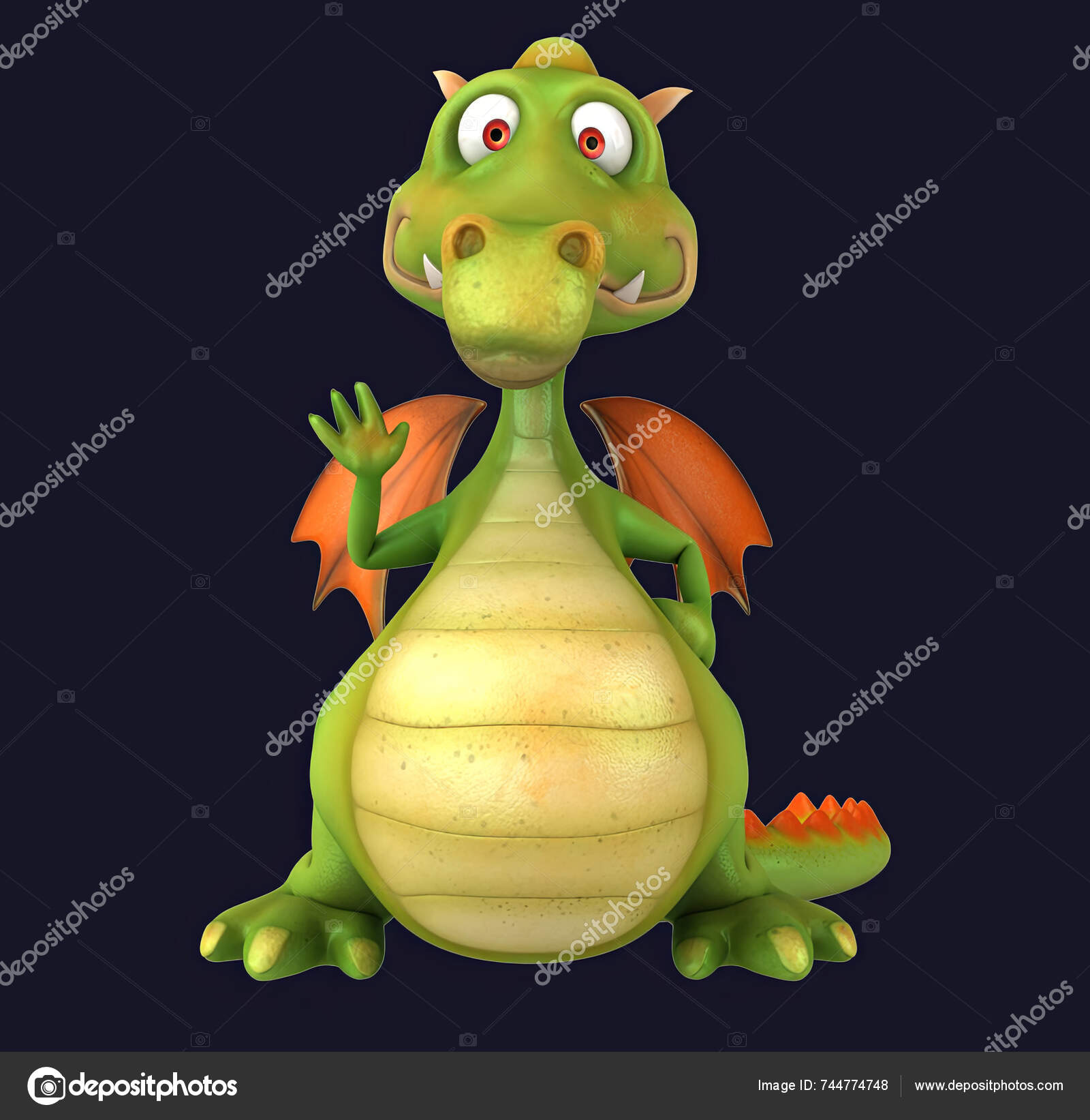 Fun Dragon Saying Hello — Stock Photo © julos #744774748