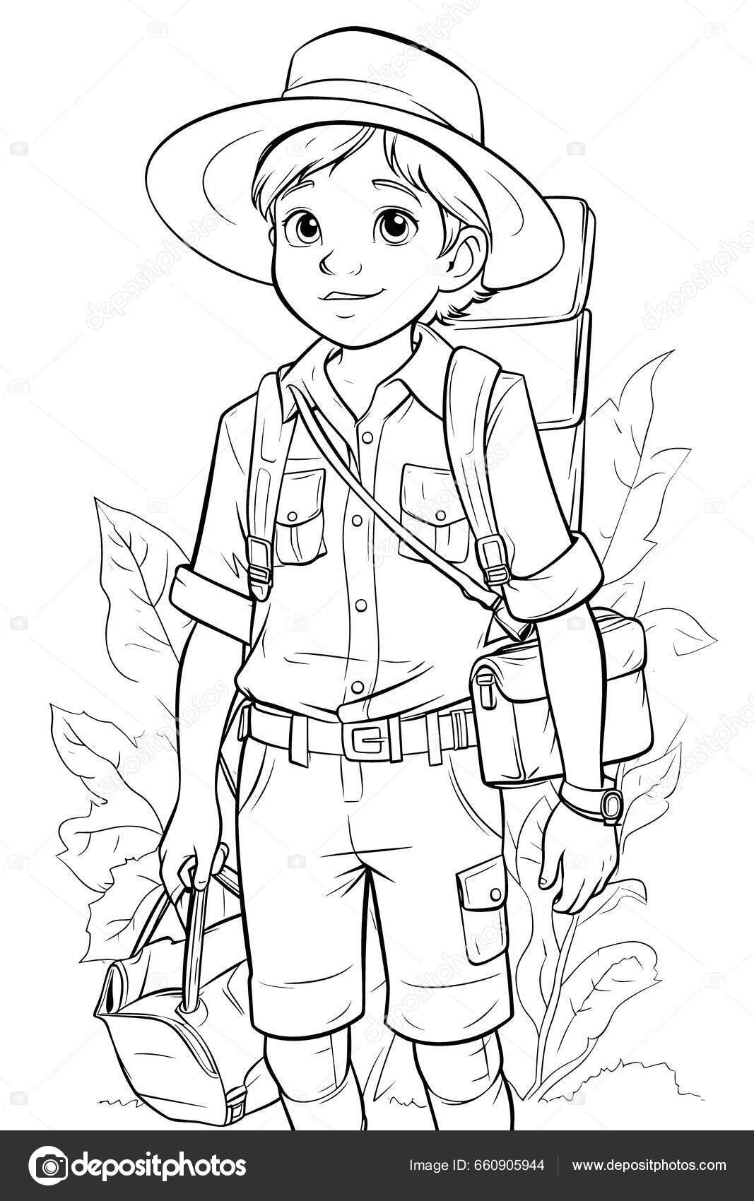 Páginas Para Colorear Blanco Negro Para Niños Líneas Simples Estilo ...