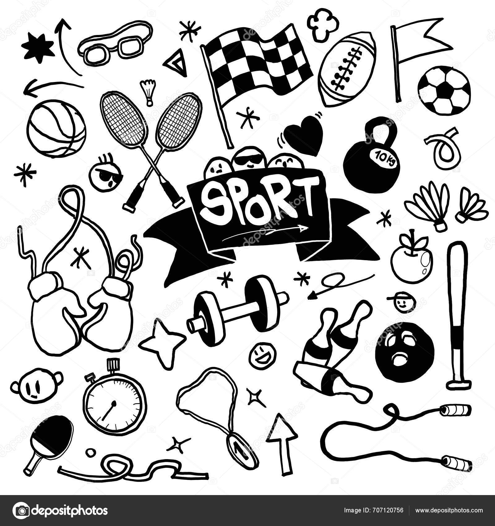 Image vectorielle Illustration Noir Blanc Dessinée Main Présentant Une ...