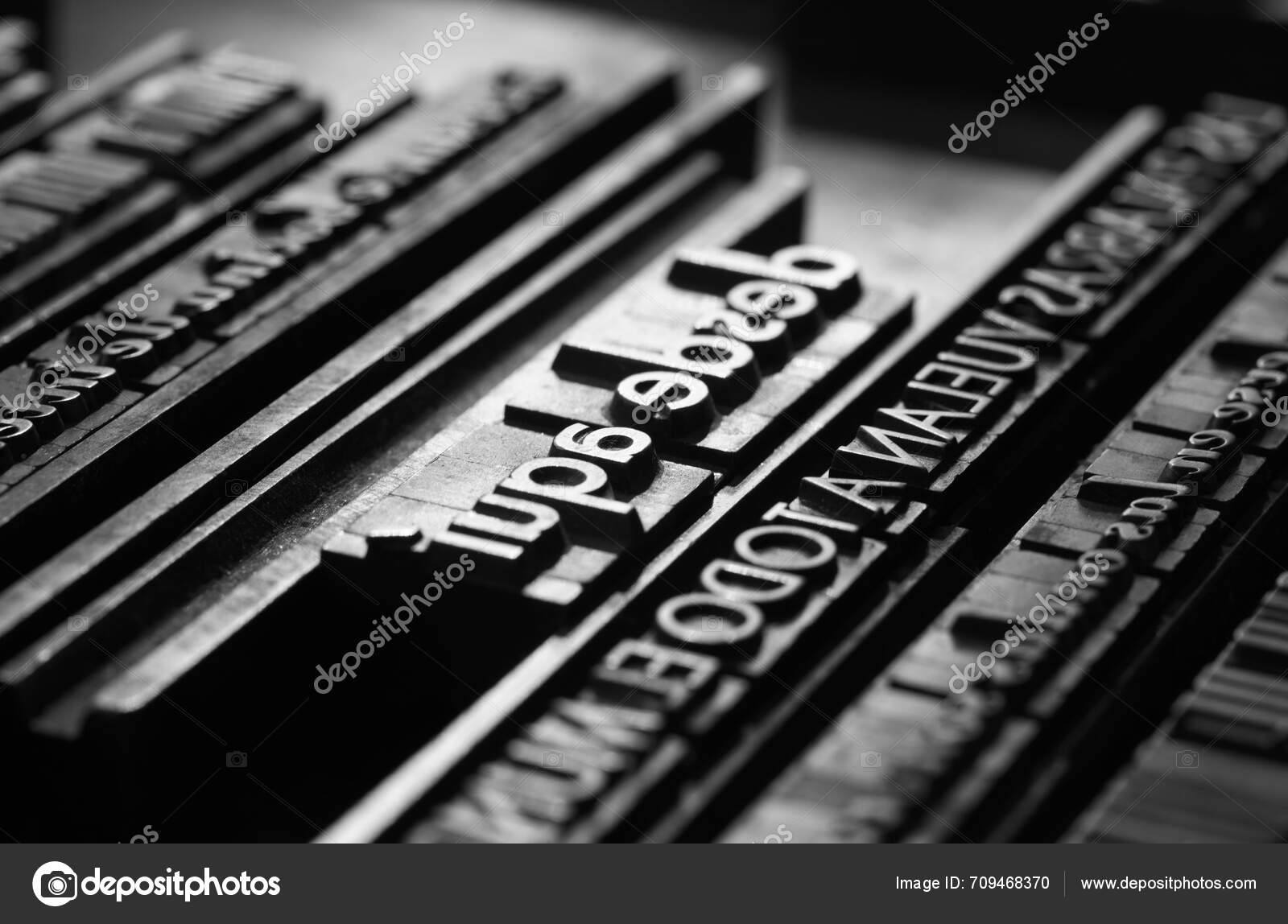 Old Traditional Physical Lead Typeset Low Tech Background — Stock Photo ...