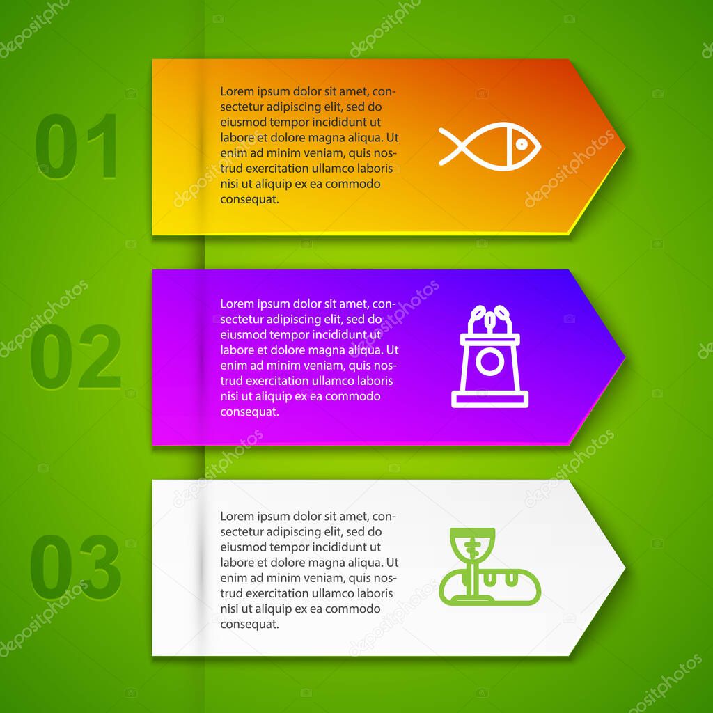 Establezca la línea de peces cristianos, escenario de pie o tribuna ...