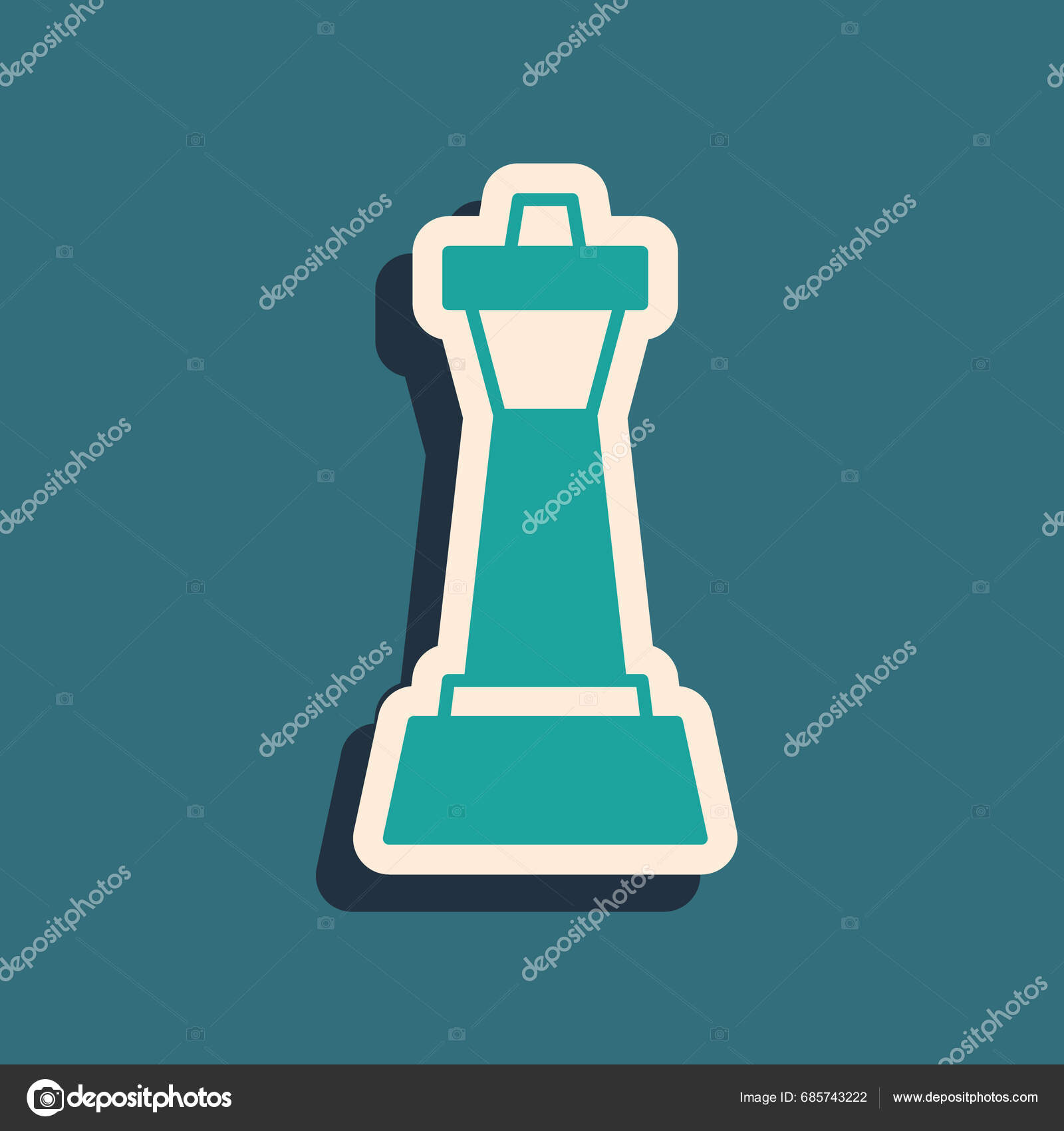 Green Chess Icon Isolated Green Background Business Strategy Game ...