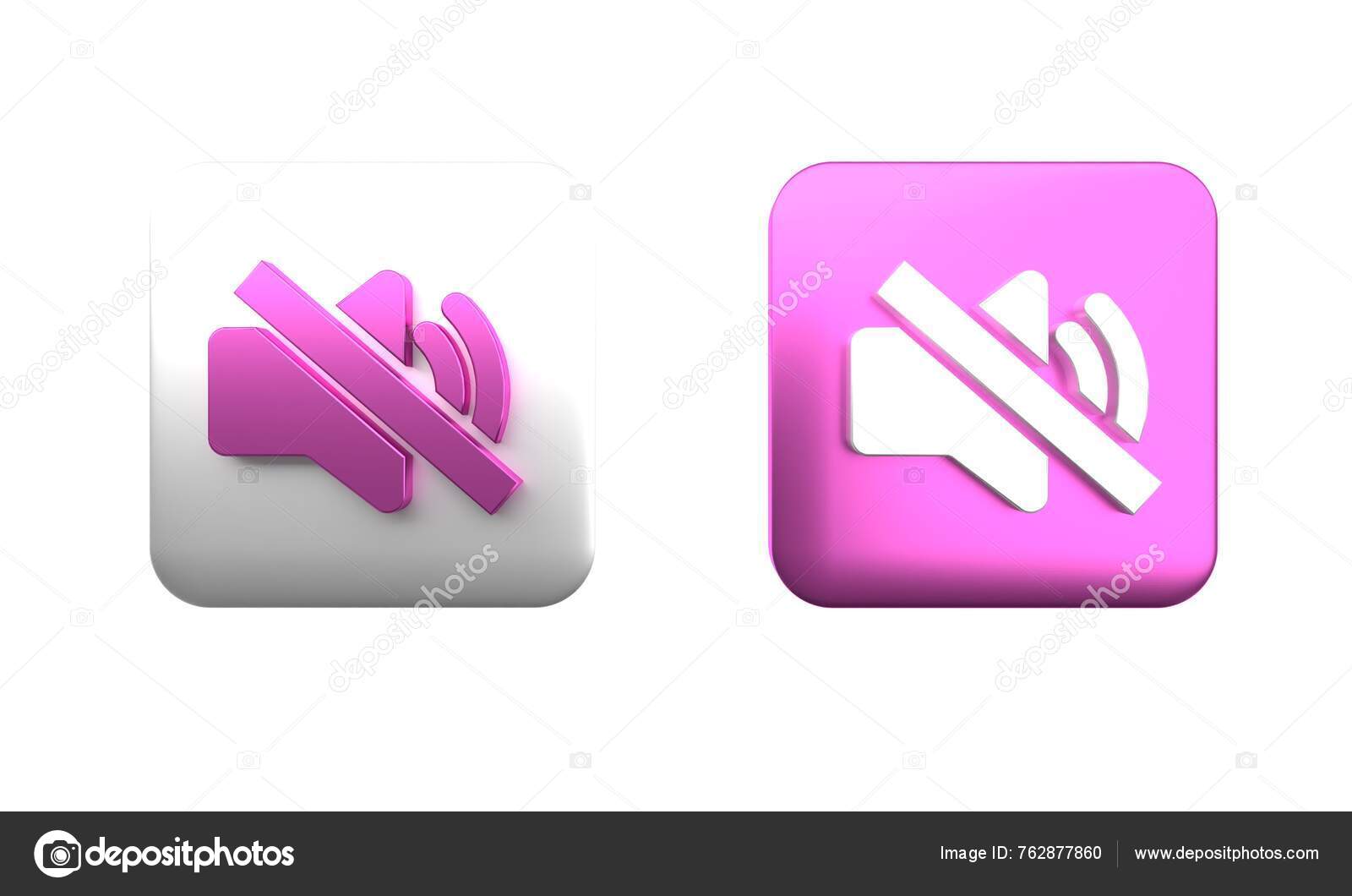 Colorful Speaker Mute Icon Isolated White Background Sound Icon Volume ...