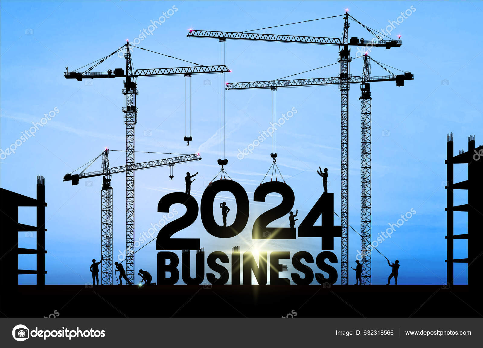 Business New Year 2024 Vector Illustration Business Finance Background ...