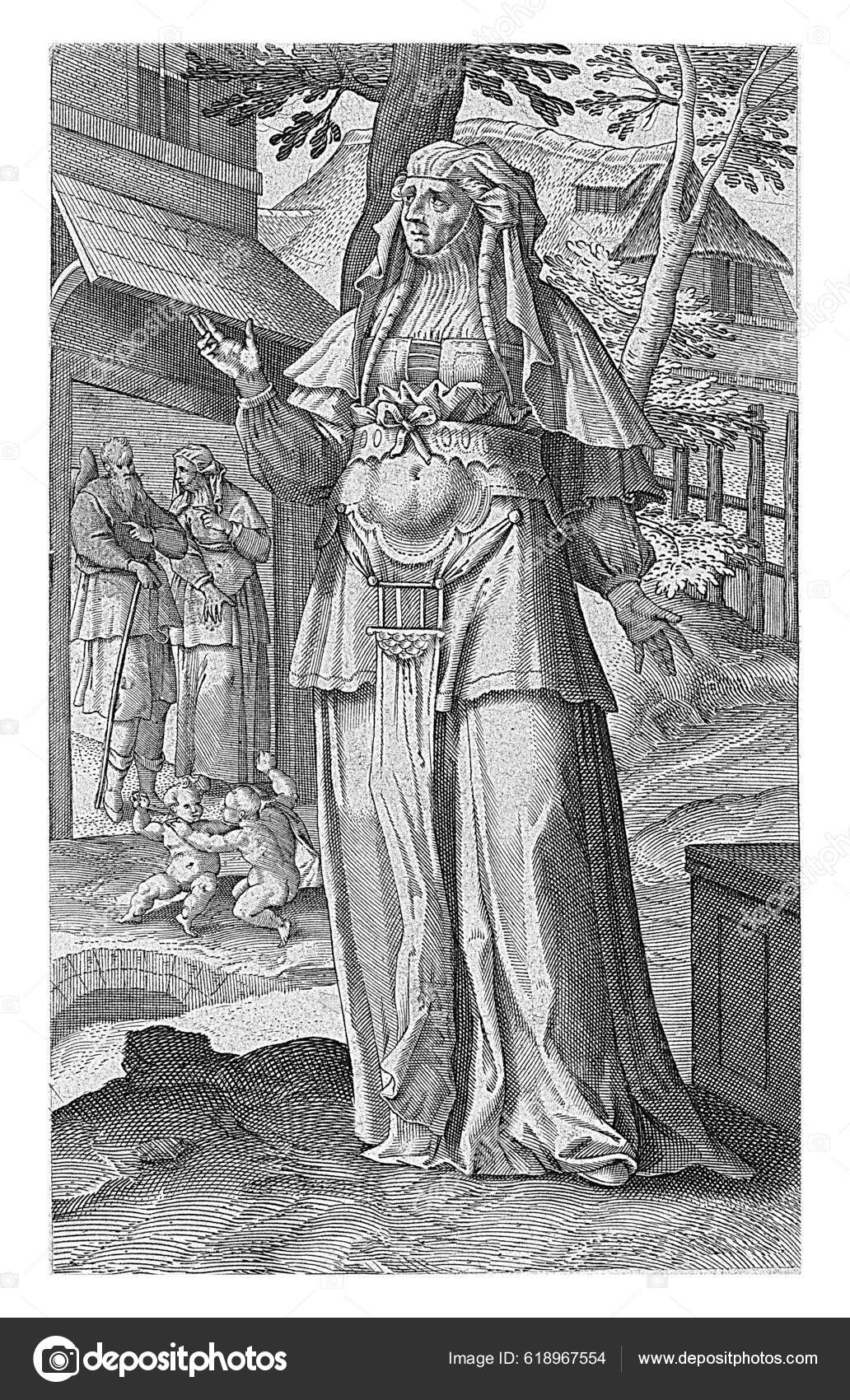 Foreground Sarah Abraham's Wife Background Abraham Sara Fighting ...