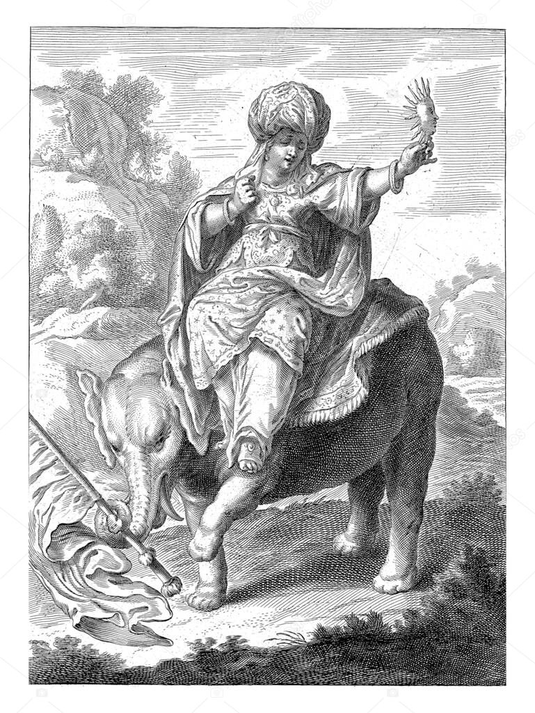 Personificaci n femenina de Asia representada como una mujer turbada ...