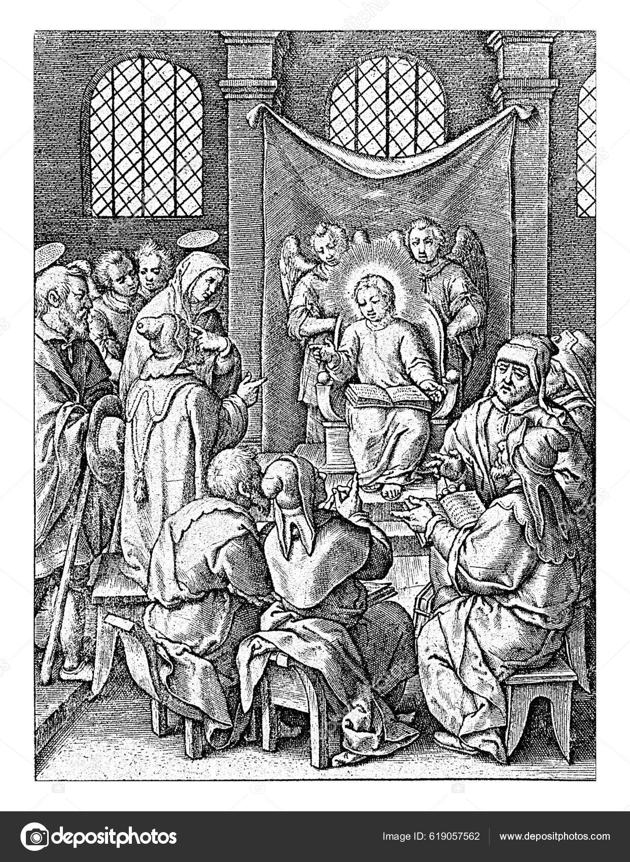 Christ Twelve Year Old Temple Hieronymus Wierix 1563 1619 Christ Stock ...