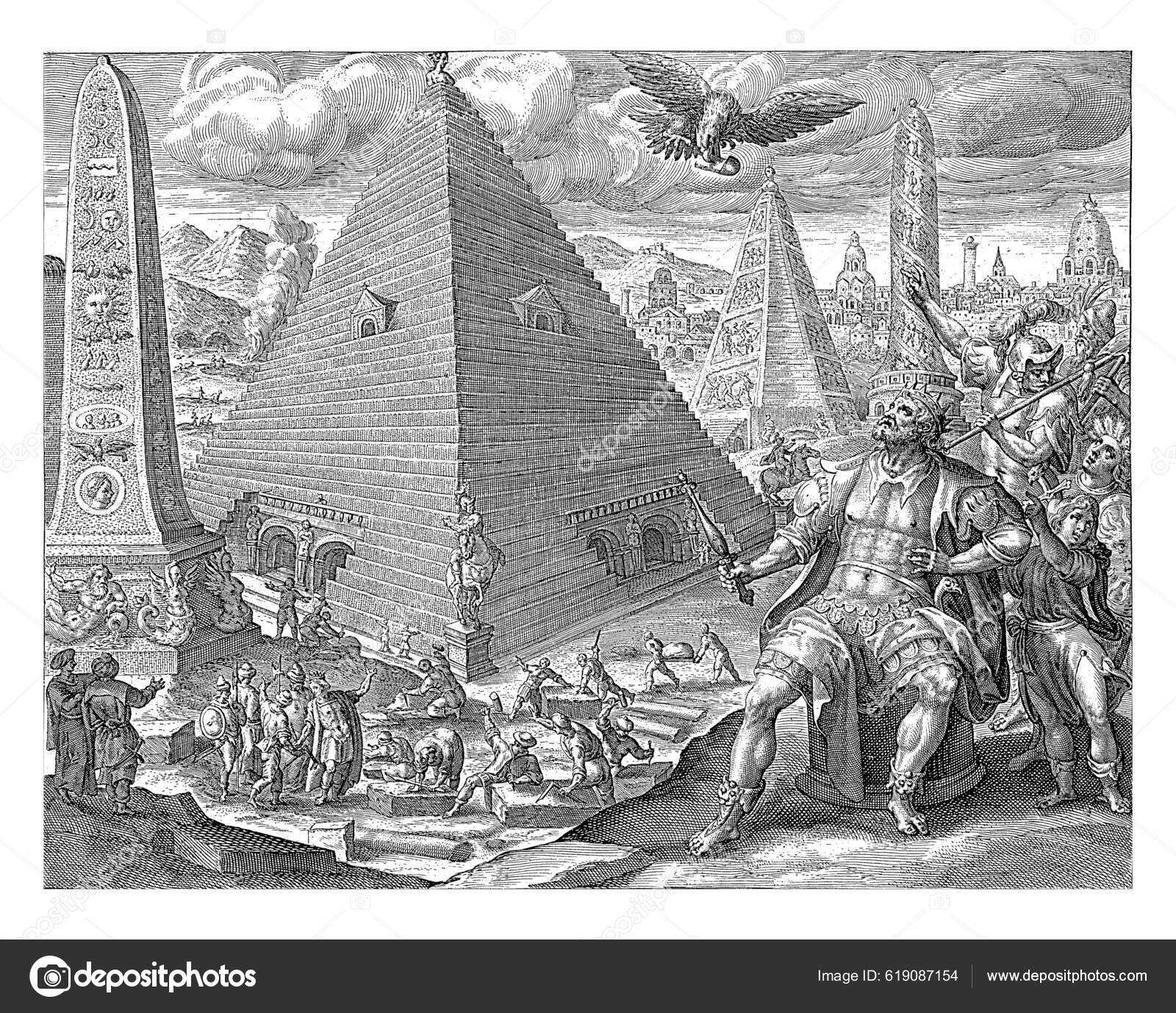 Egyptian Pyramids Obelisks Slaves Scoop Clay River Which Baked Bricks ...