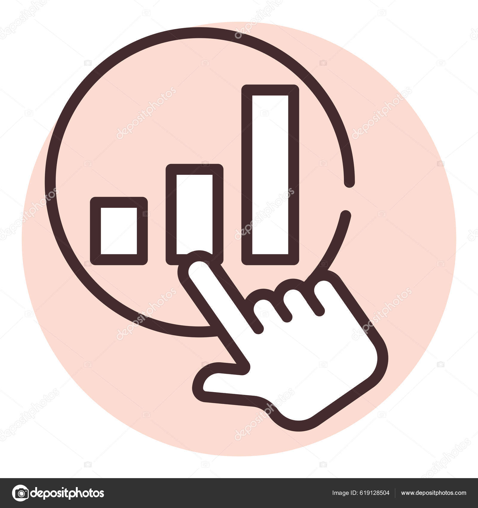 Chart Business Illustration Icon Vector White Background Stock Vector ...