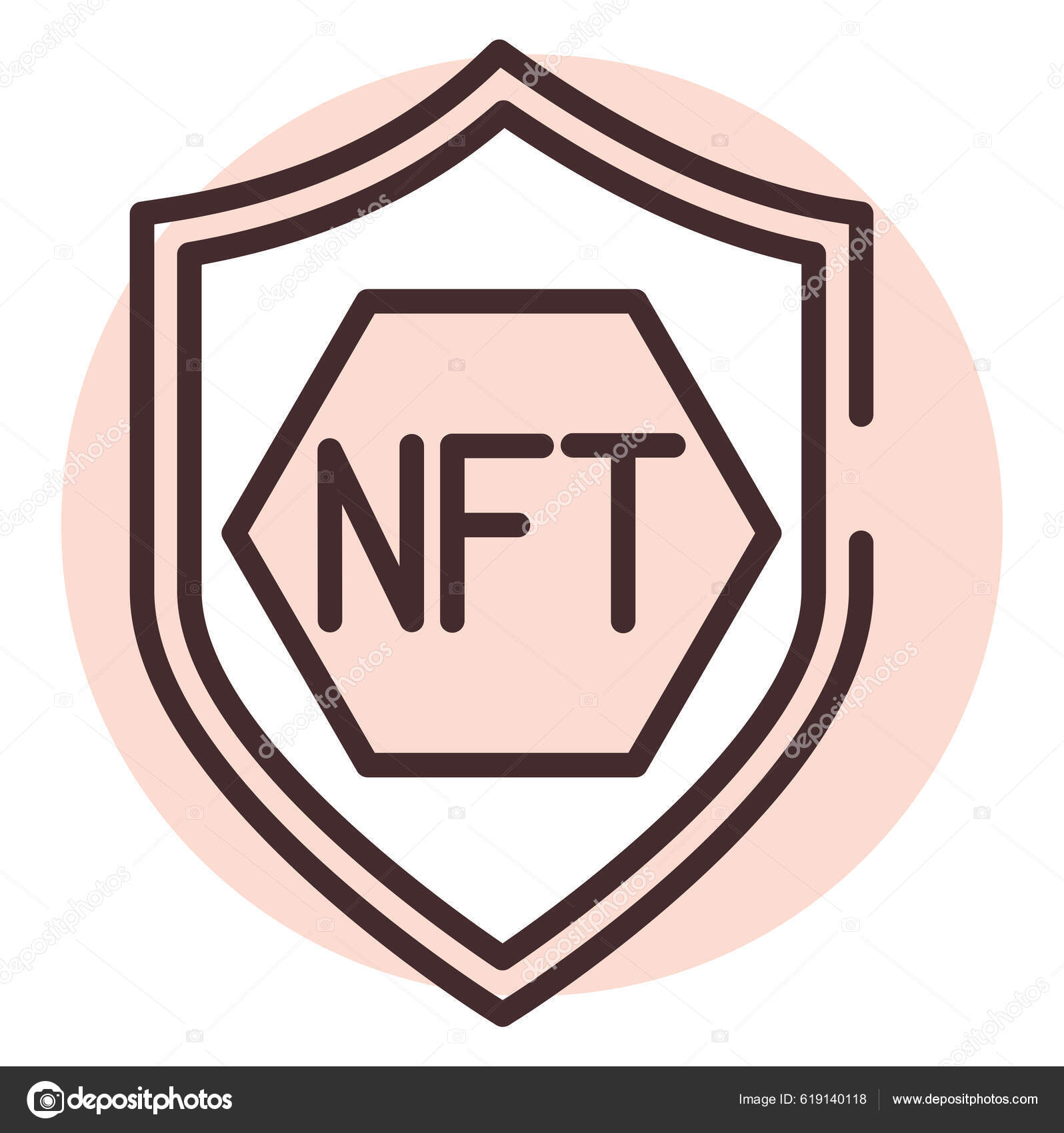 Nft Security Illustration Icon Vector White Background Stock Vector by ...