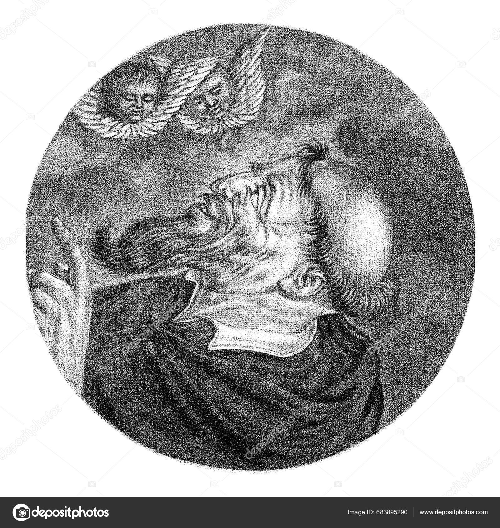 Monk Angels Jacob Gole Cornelis Dusart 1693 1700 Monk Looks — Stock ...