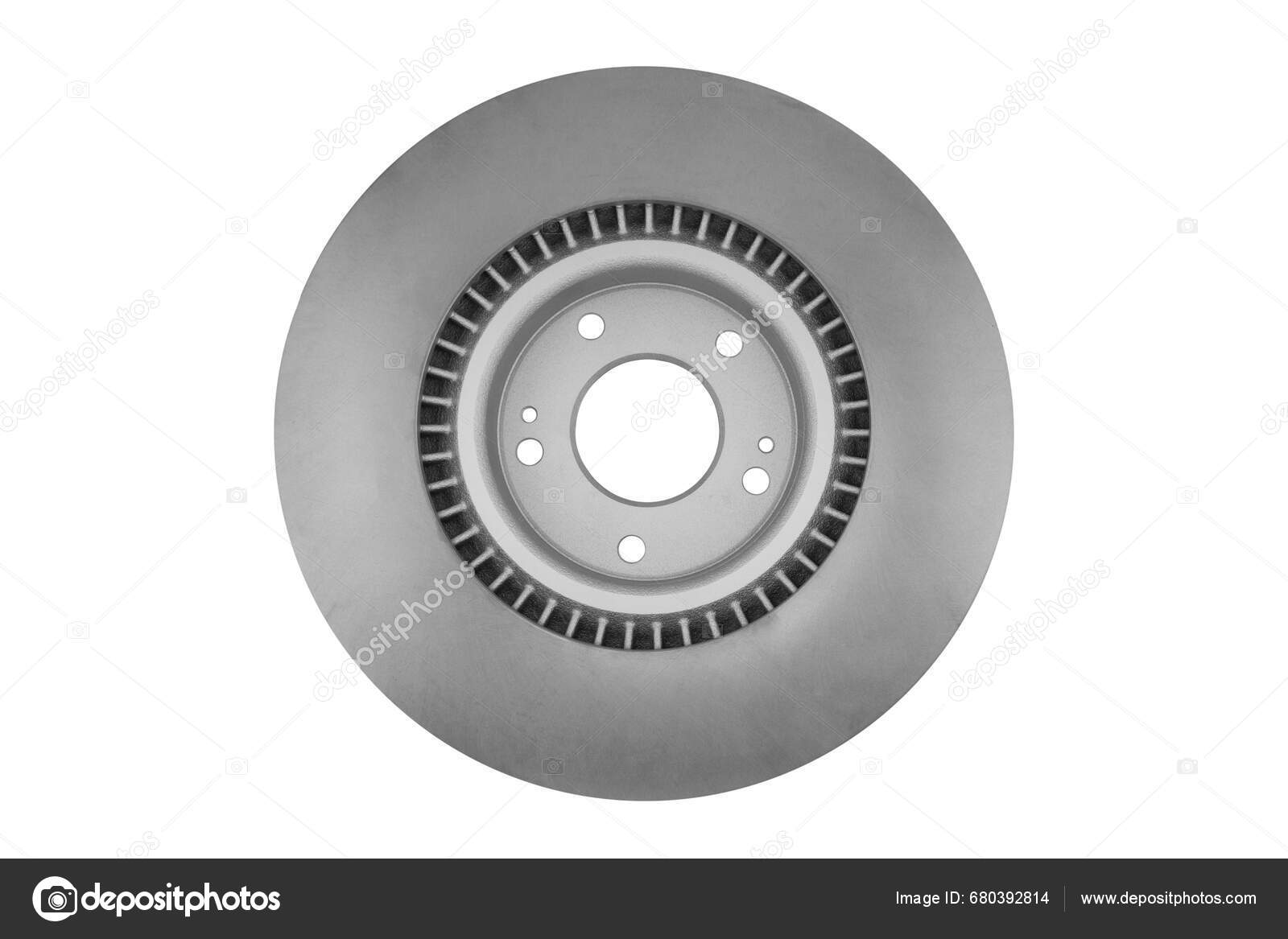 Car Brake Disc Isolated White Background Auto Spare Parts Perforated ...