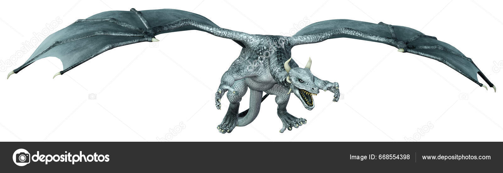 Rendering Fantasy Dragon Isolated White Background — Stock Photo ...