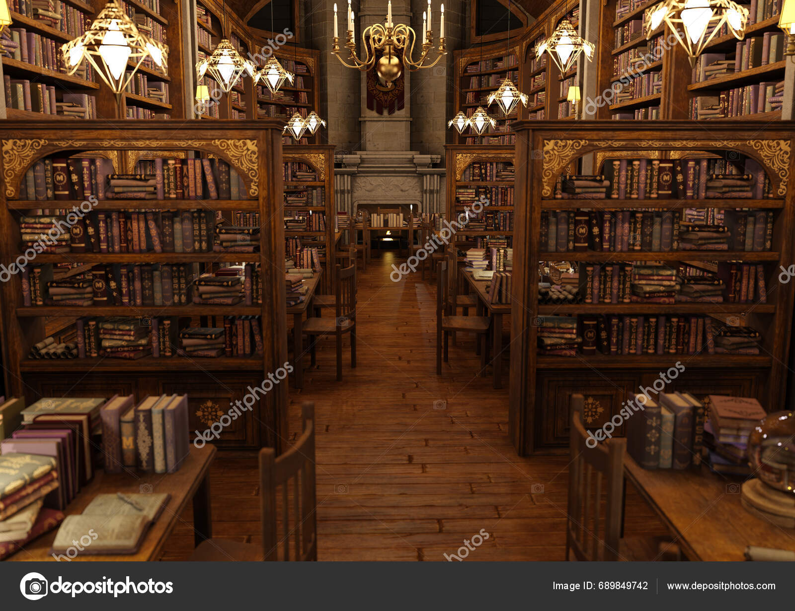 Rendering Magic Library Interior — Stock Photo © PhotosVac #689849742